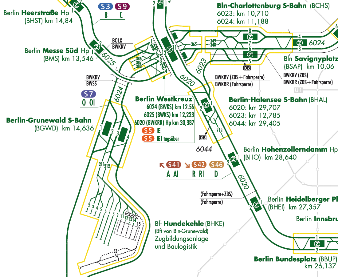 Gleispläne: Gleisplan S-Bahn Berlin 2023